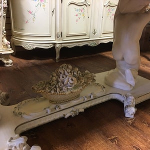 Rare Antique Italian Silik Dining Table With Statues-pedestals Italy ...