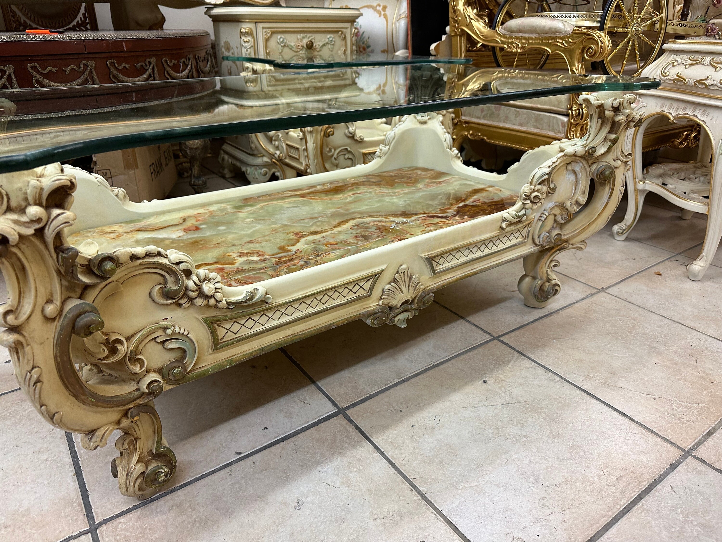 SOLD ! SILIK Italian Rococo Baroque Coffee Table With Real Onyx Italy ...