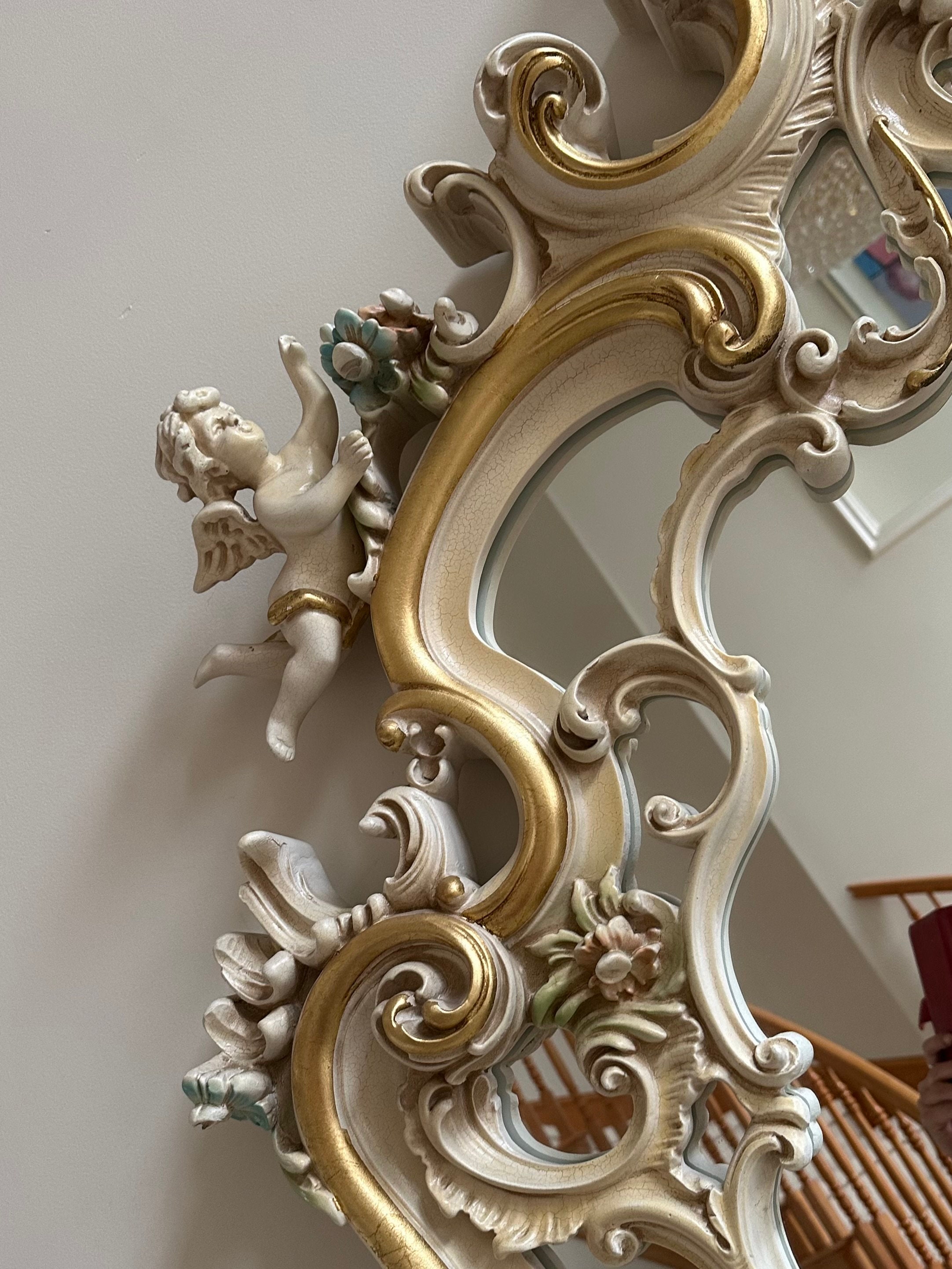 16K Italian SILIK Console Entry Table With Huge Mirror Italy Rococo ...