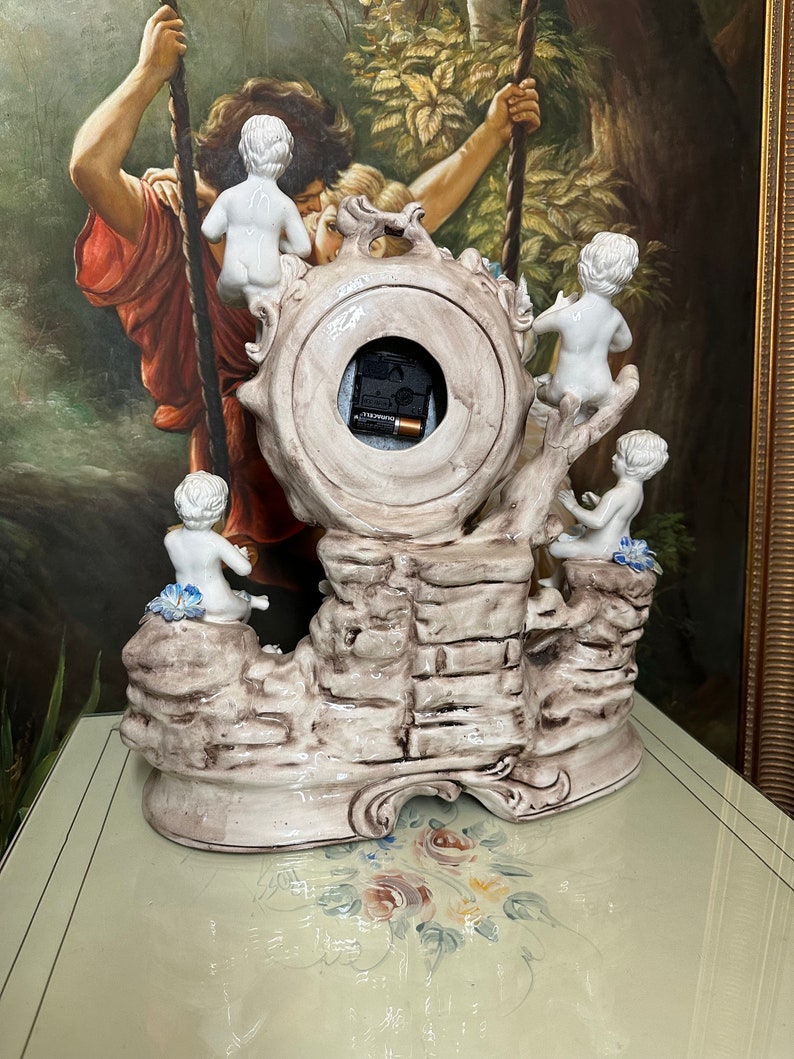 Italian Porcelain Capodimonte Clock 3D Cherubs and Flowers Italy. - Etsy