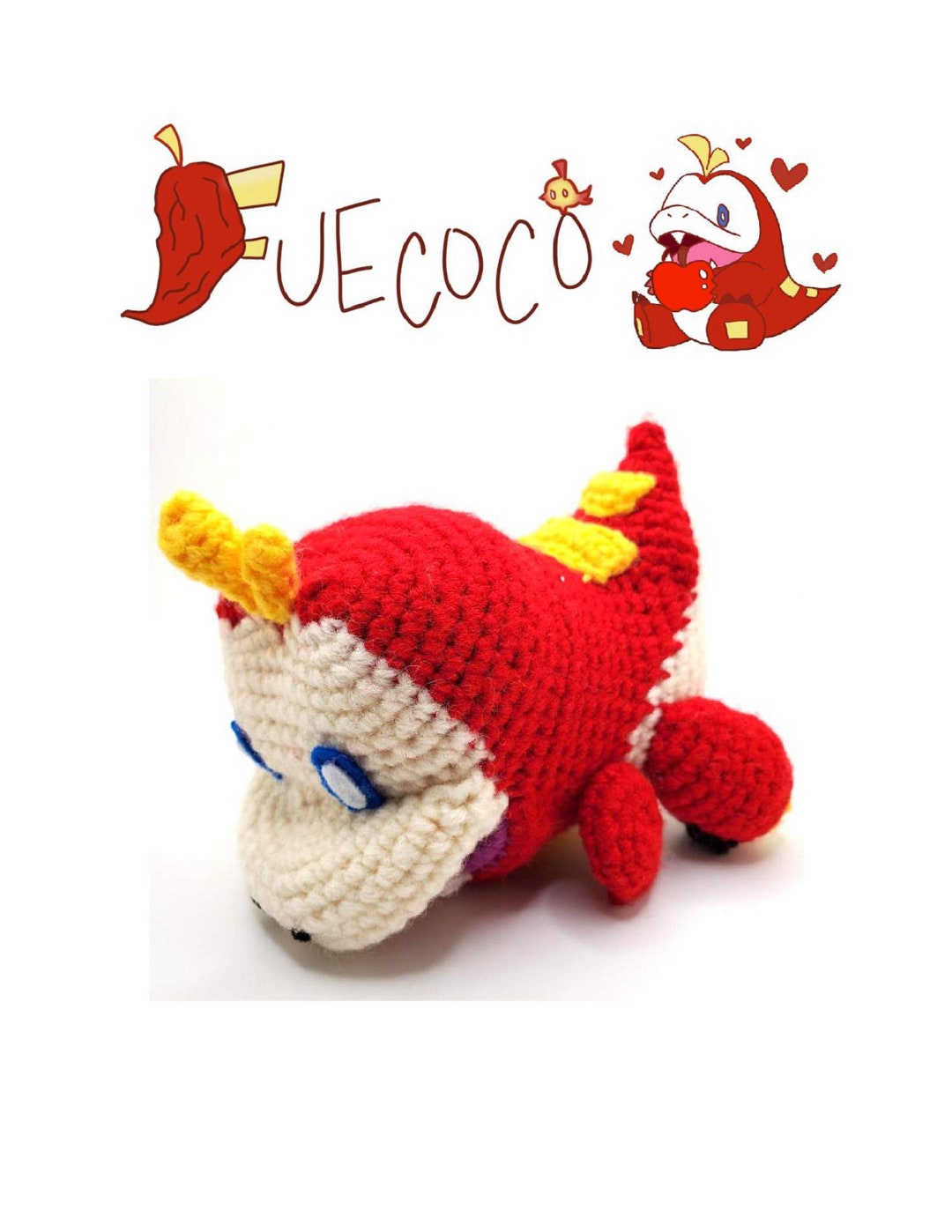 Fuecoco // PATTERN PDF - Etsy