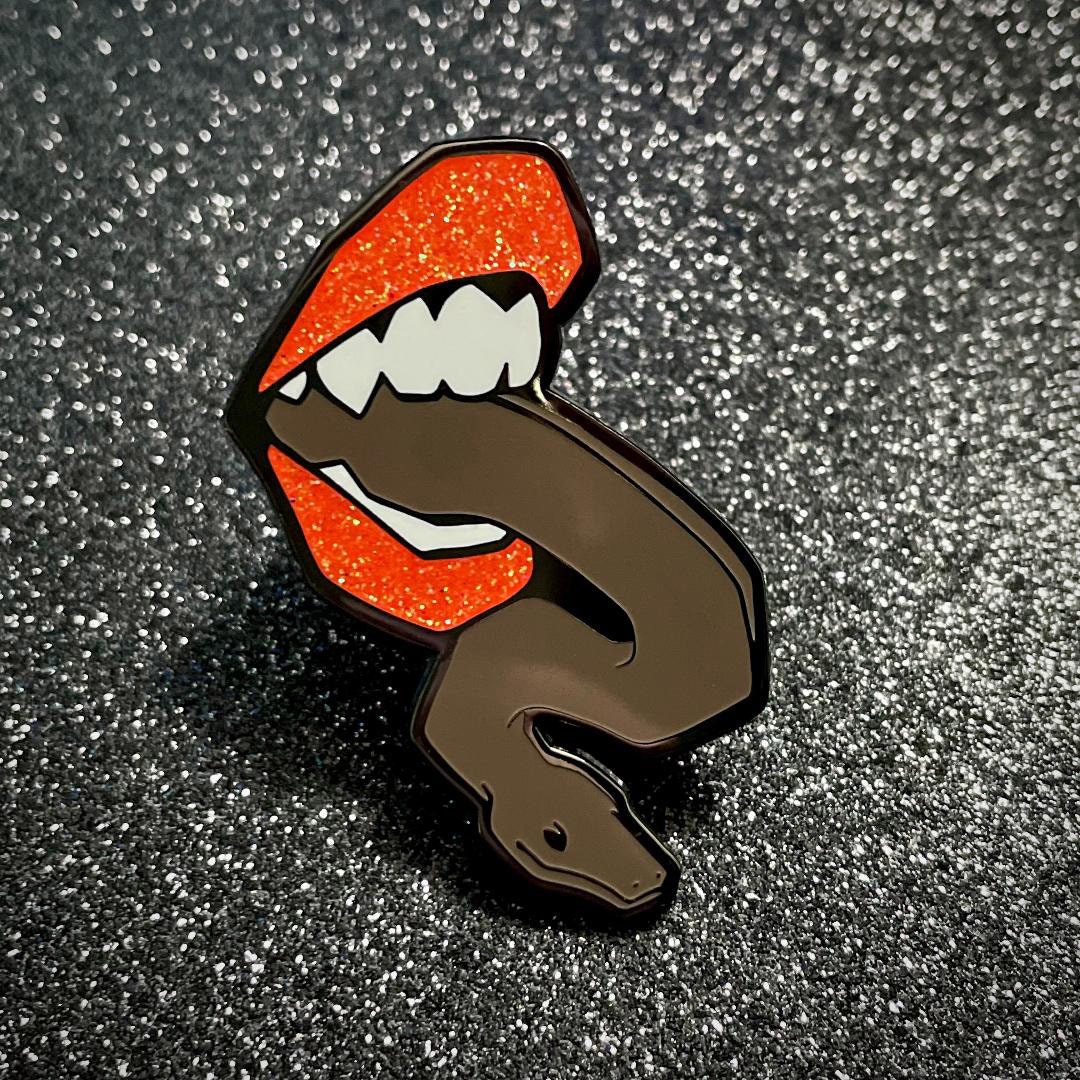 Snake Fangs Glitter Hard Enamel Pin: Creepy Gothic Anime Pin - Etsy