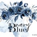 Watercolor Navy Blue Flowers Set - Navy Blue Roses, Floral Garden ...