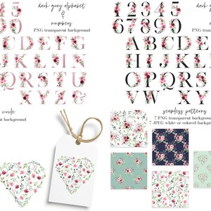 Watercolor Pink and Marsala Floral Set - Floral Borders - Bouquet ...