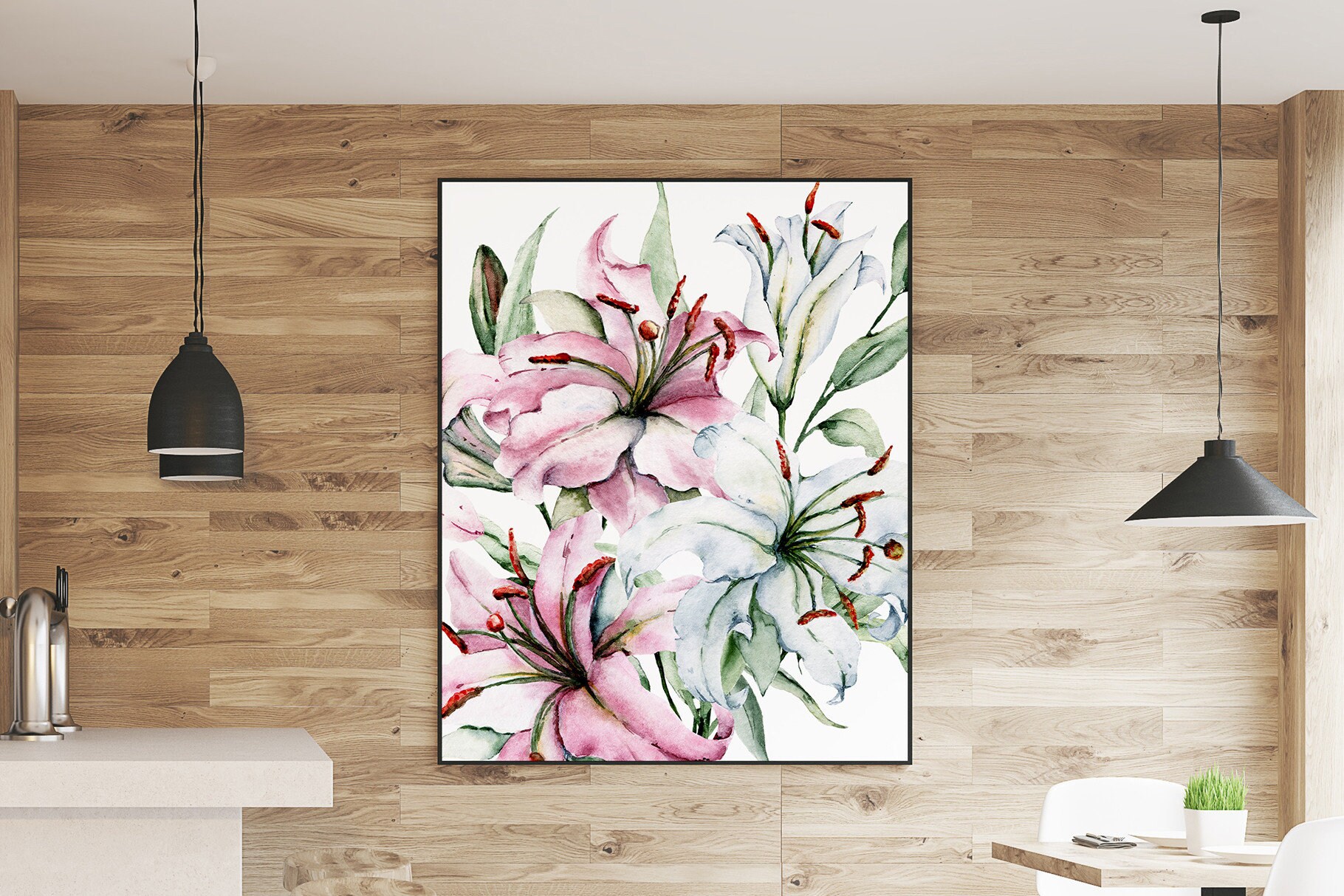 Watercolor Lilies Floral Set - Floral Borders - Bouquet Flowers ...
