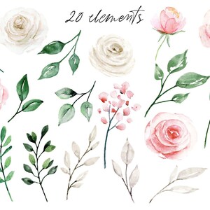 Watercolor Wedding Flowers Clipart Set - Floral Borders - Bouquet ...