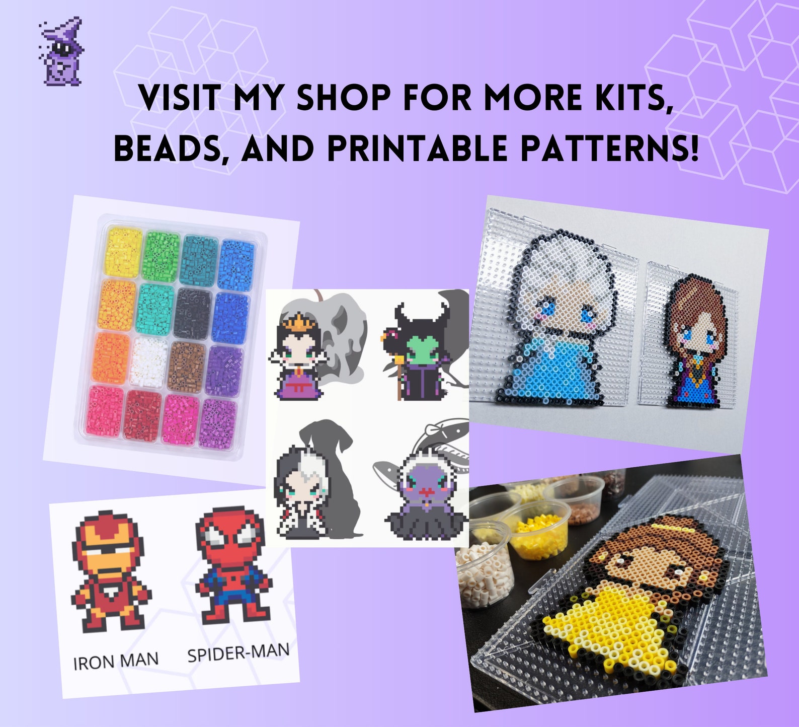 Hot Air Balloon Mini Fuse Bead Pattern Printable (mini 2.5mm) | PDF ...