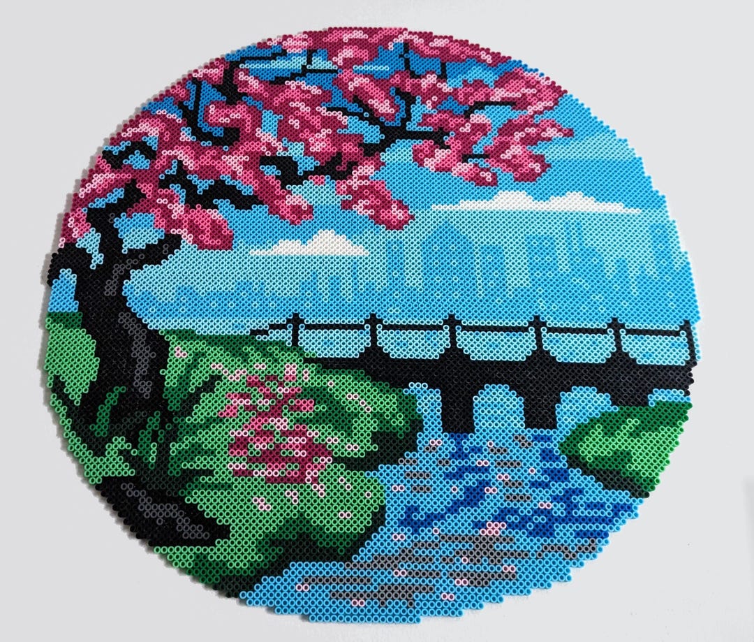 Cherry Blossom Skyline Perler Bead Pattern Fuse Bead Arts and Crafts ...