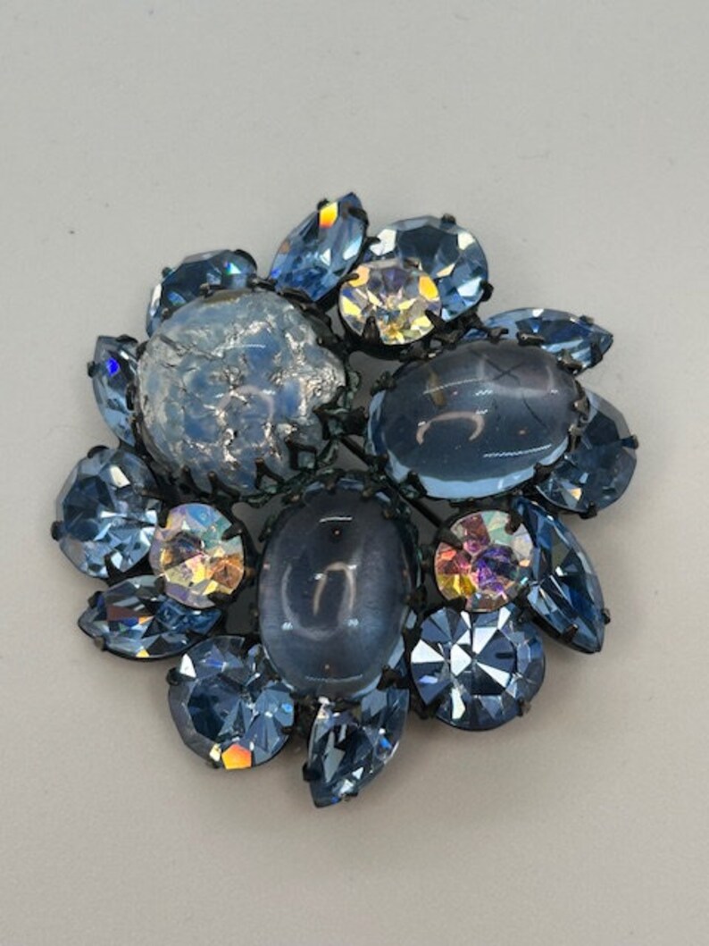 Fabulous Regency Signed Sky Blue Stone Brooch - Etsy