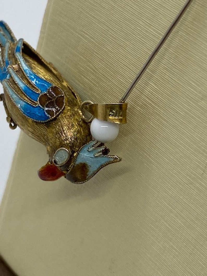 Antique Chinese Articulated Enamel Bird Pendant/charm - Etsy
