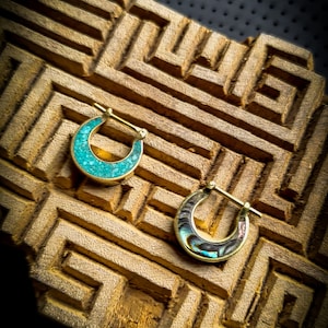 Brass Thick Turquoise or Abalone Unisex Septum Piercing-new Co-1.2x8mm ...