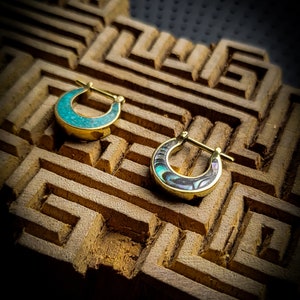 Brass Thick Turquoise or Abalone Unisex Septum Piercing-new Co-1.2x8mm ...