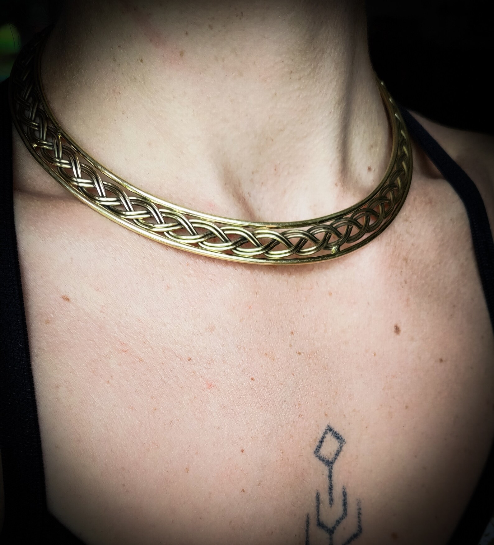 Brass or Silver Plated Celtic Braided Unisex Free Size Choker Necklace ...