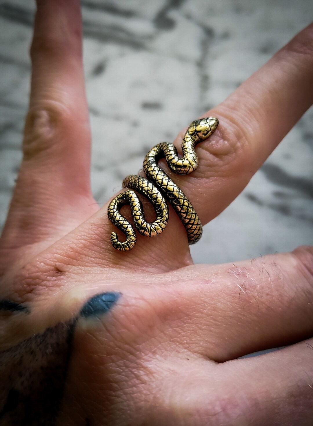 Brass Snake Design Free Size Unisex Ring-new Co-ethnic Jewels-gypsy ...