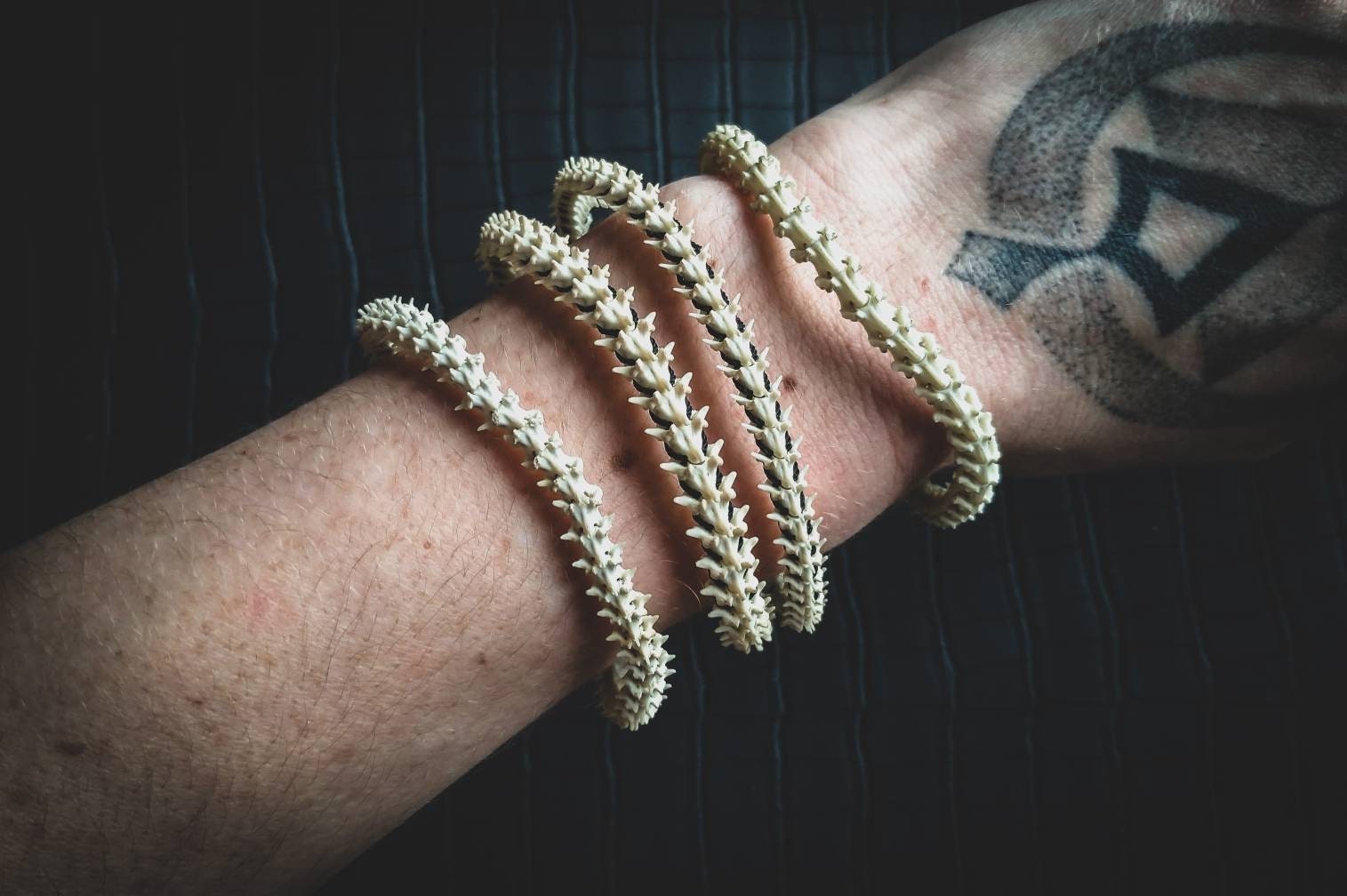Unpolished Real Snake Bones Bracelet-vertebras Jewelry-taxidermy ...