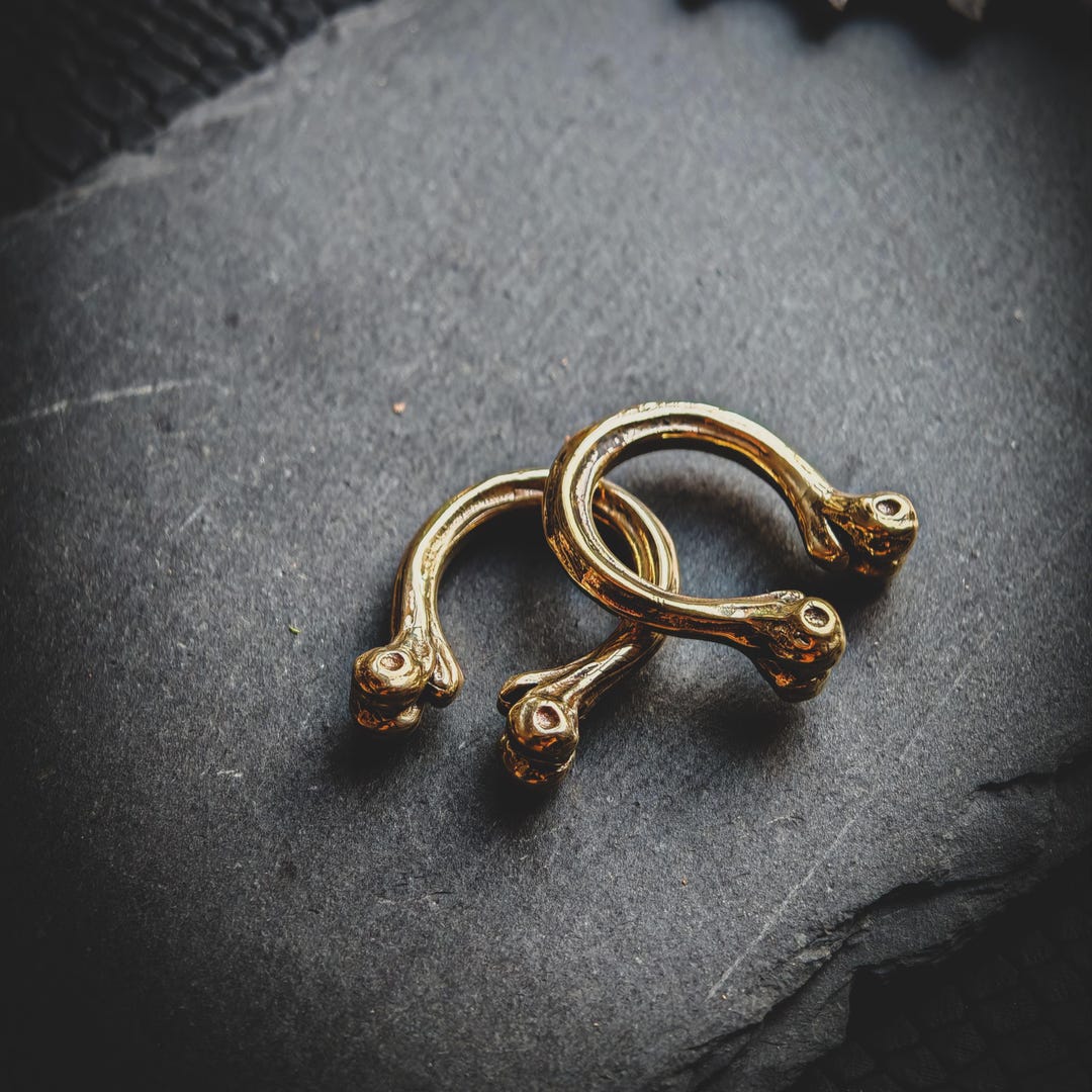 Brass Bone Shapes Design Unisex Hangers Ears Weight or Free Size Ring ...