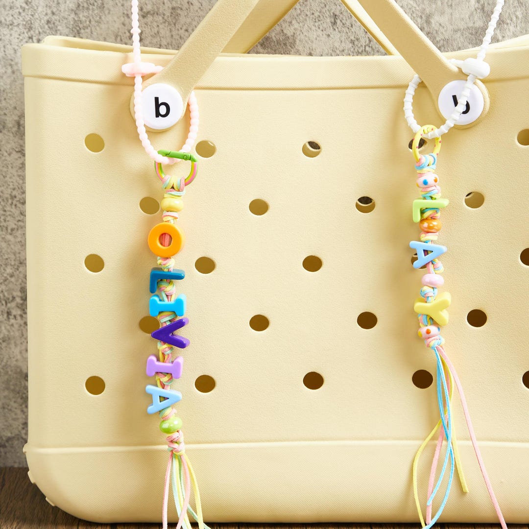 Custom Bag Charm Name Tag With Tassel Random Color Acrylic Letters for ...