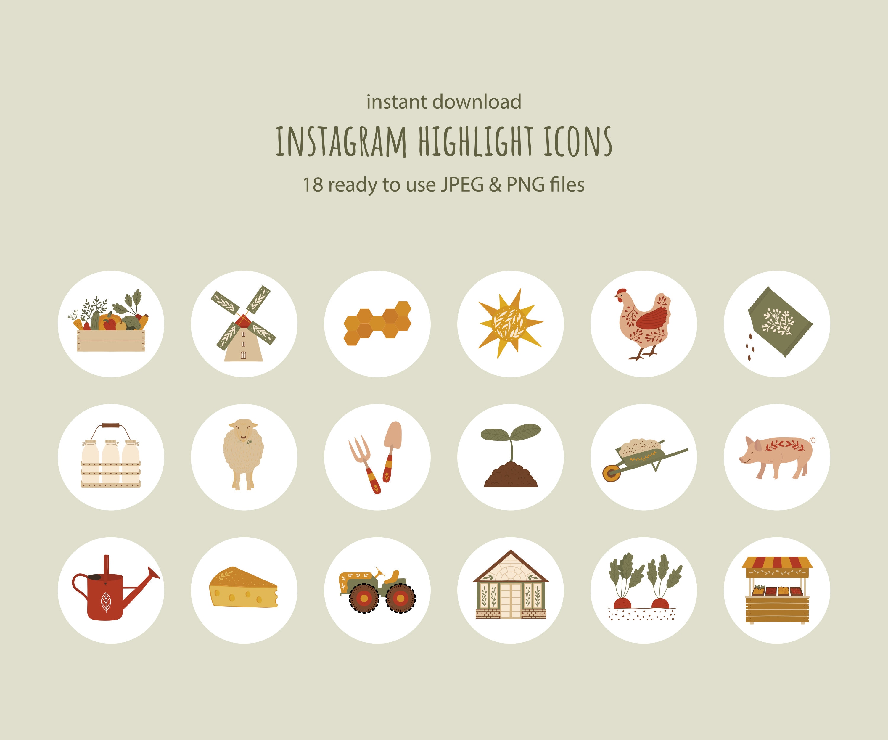 Highlight Cover Icons/garden Farm Instagram Covers/story Highlight ...