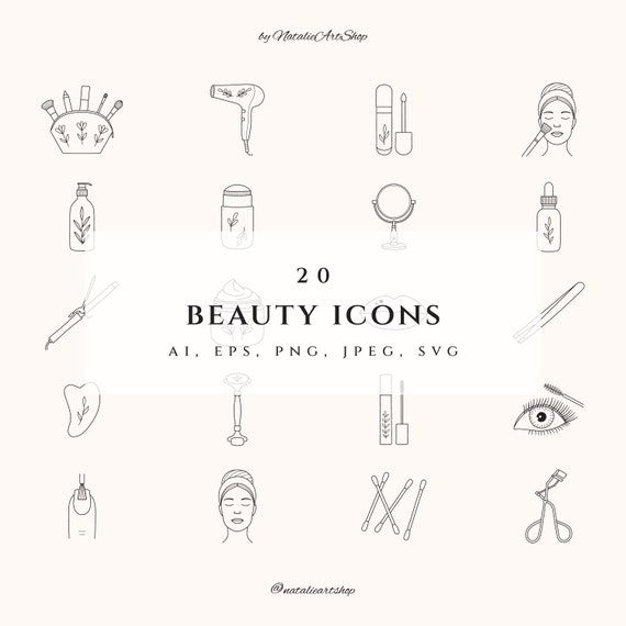 Beauty Icon Set Png/spa Icon Package Svg/cosmetic | Etsy