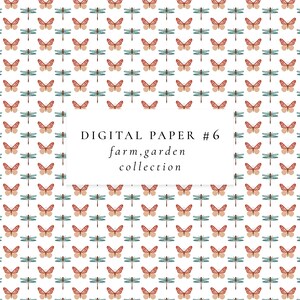 Digital Paper Set/farm Seamless Pattern/scrapbook Paper Pack/garden ...