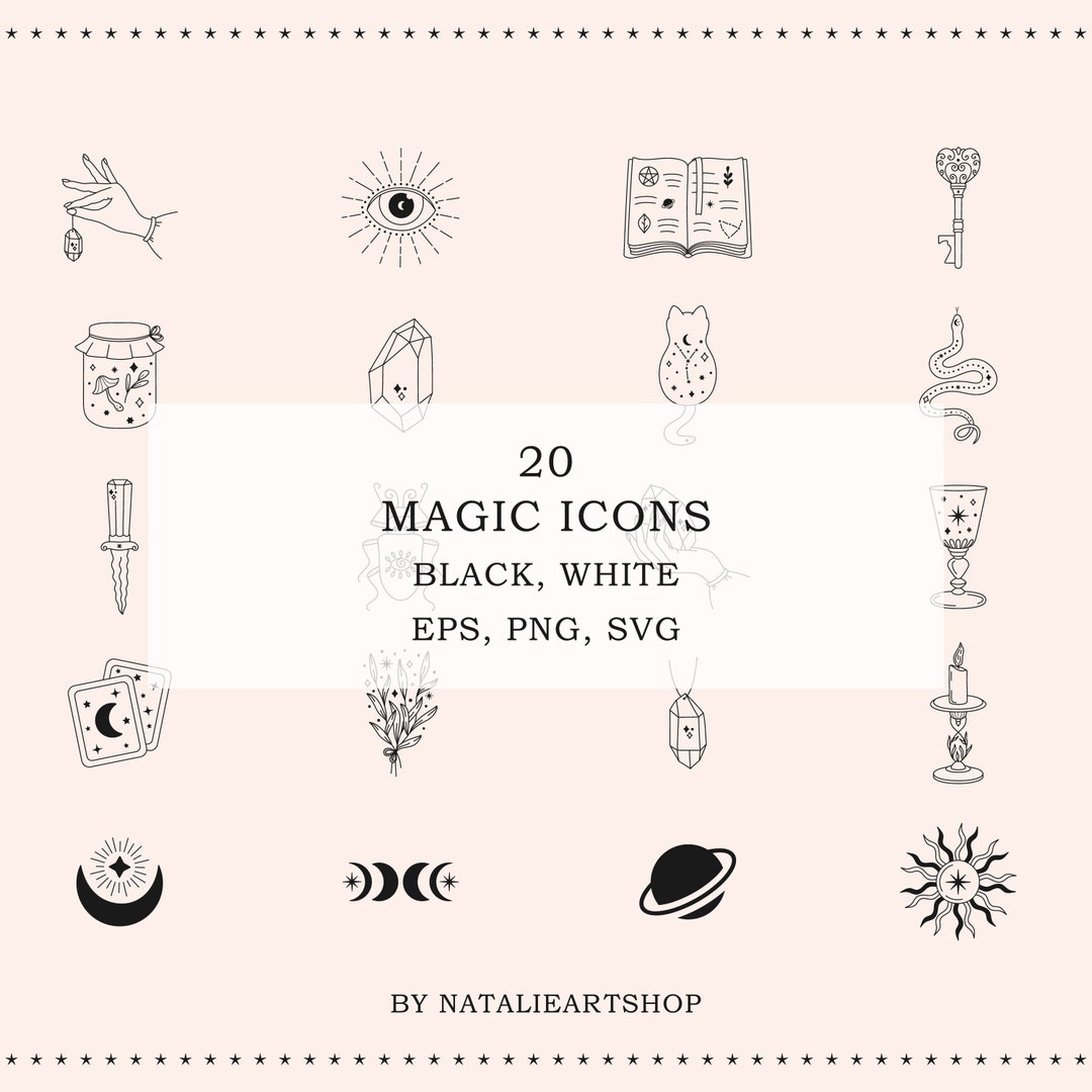Magic Icon Set/mystical Icon Package/witchcraft Illustration/esoteric ...