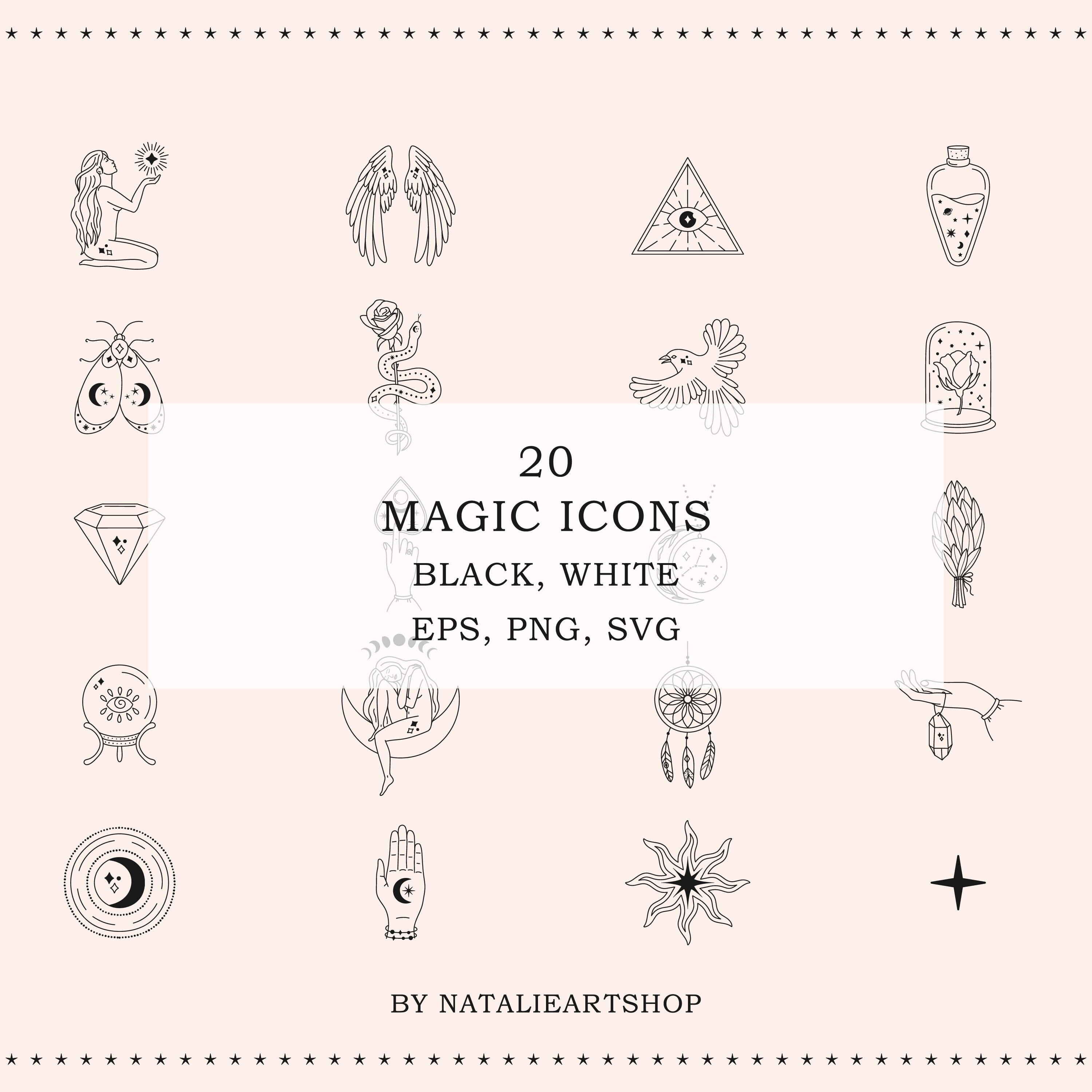 Magic Icon Set/mystical Icon Package/witchcraft Illustration/esoteric ...