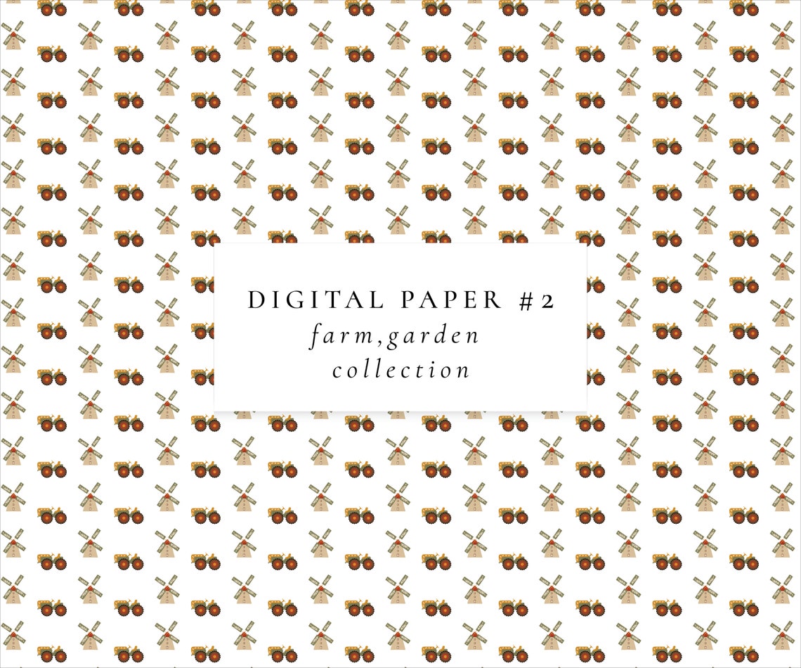 Digital Paper Set/farm Seamless Pattern/scrapbook Paper - Etsy