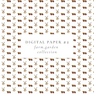Digital Paper Set/farm Seamless Pattern/scrapbook Paper Pack/garden ...