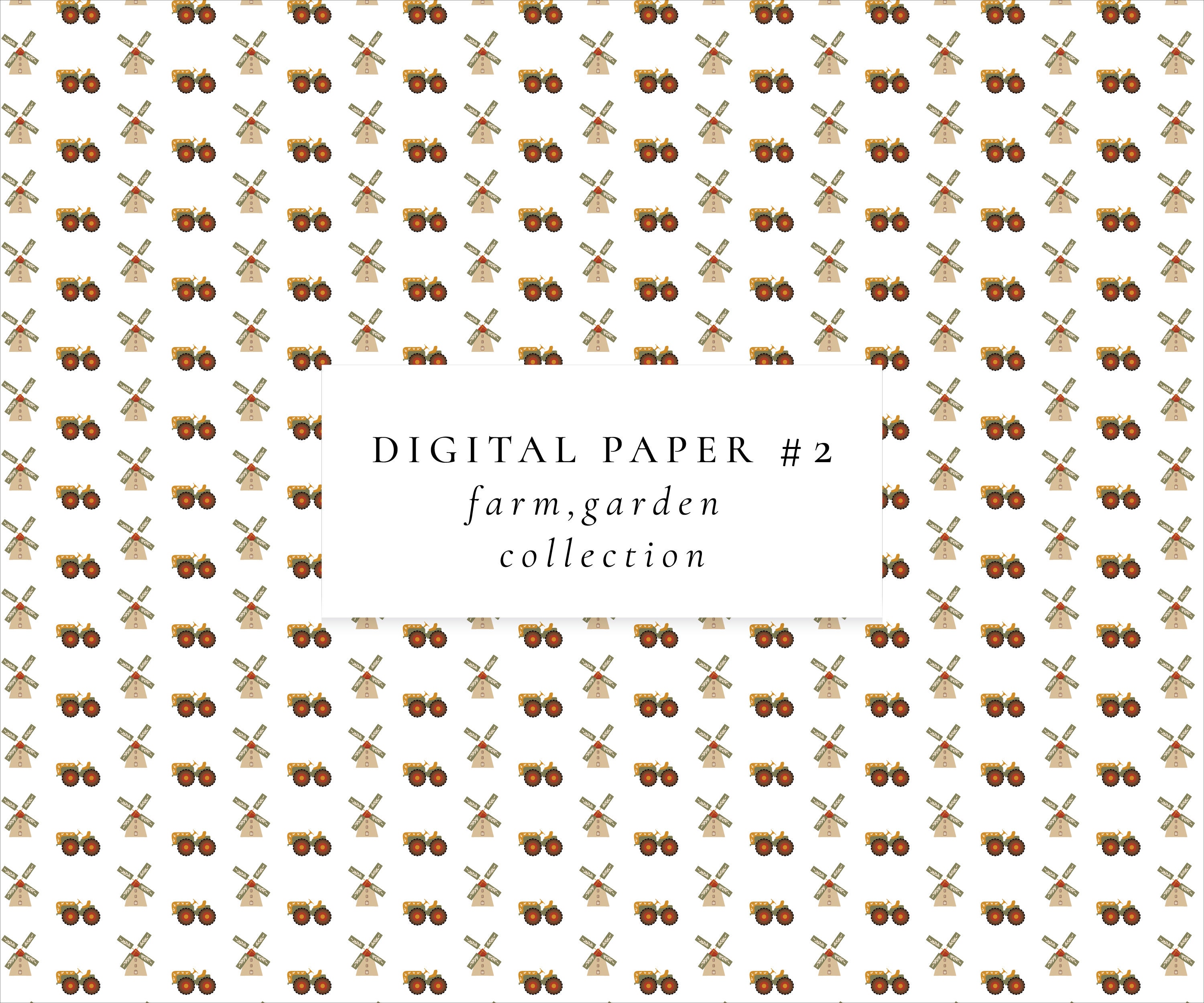 Digital Paper Set/farm Seamless Pattern/scrapbook Paper - Etsy