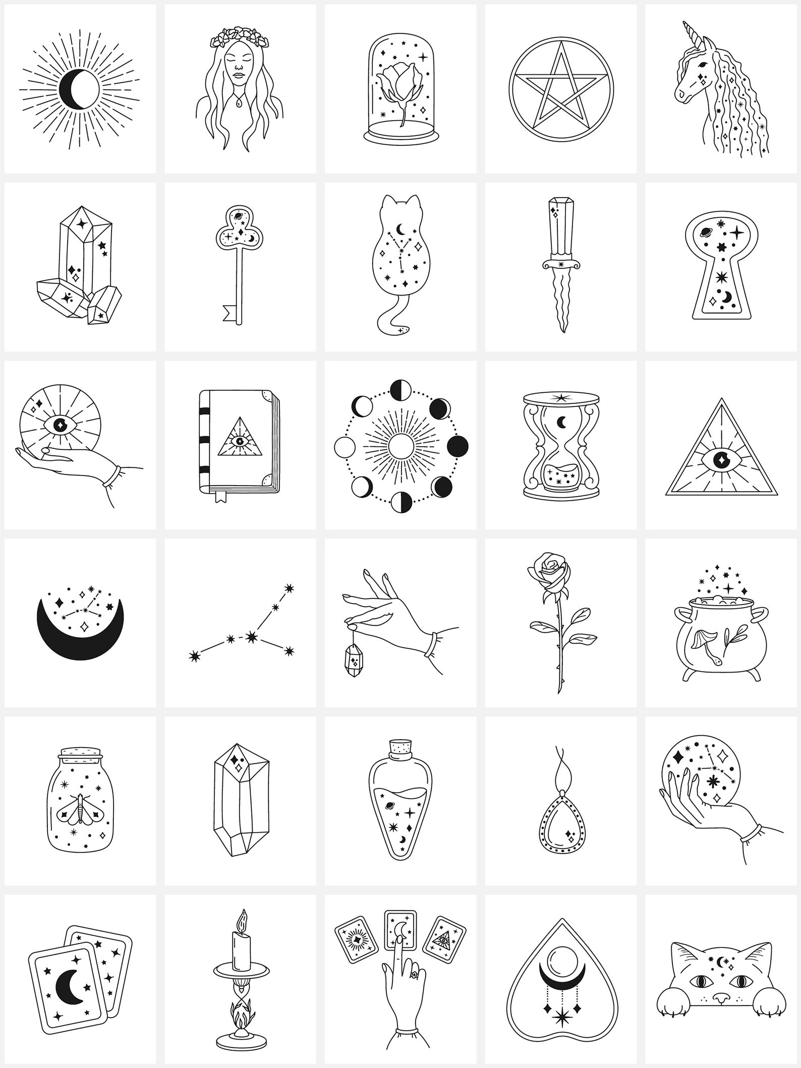 Magic Icon Set/mystical Icon Package/witchcraft - Etsy