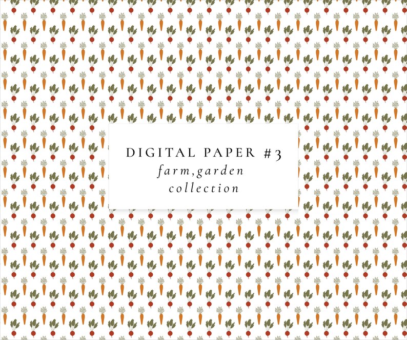 Digital Paper Set/farm Seamless Pattern/scrapbook Paper Pack/garden ...