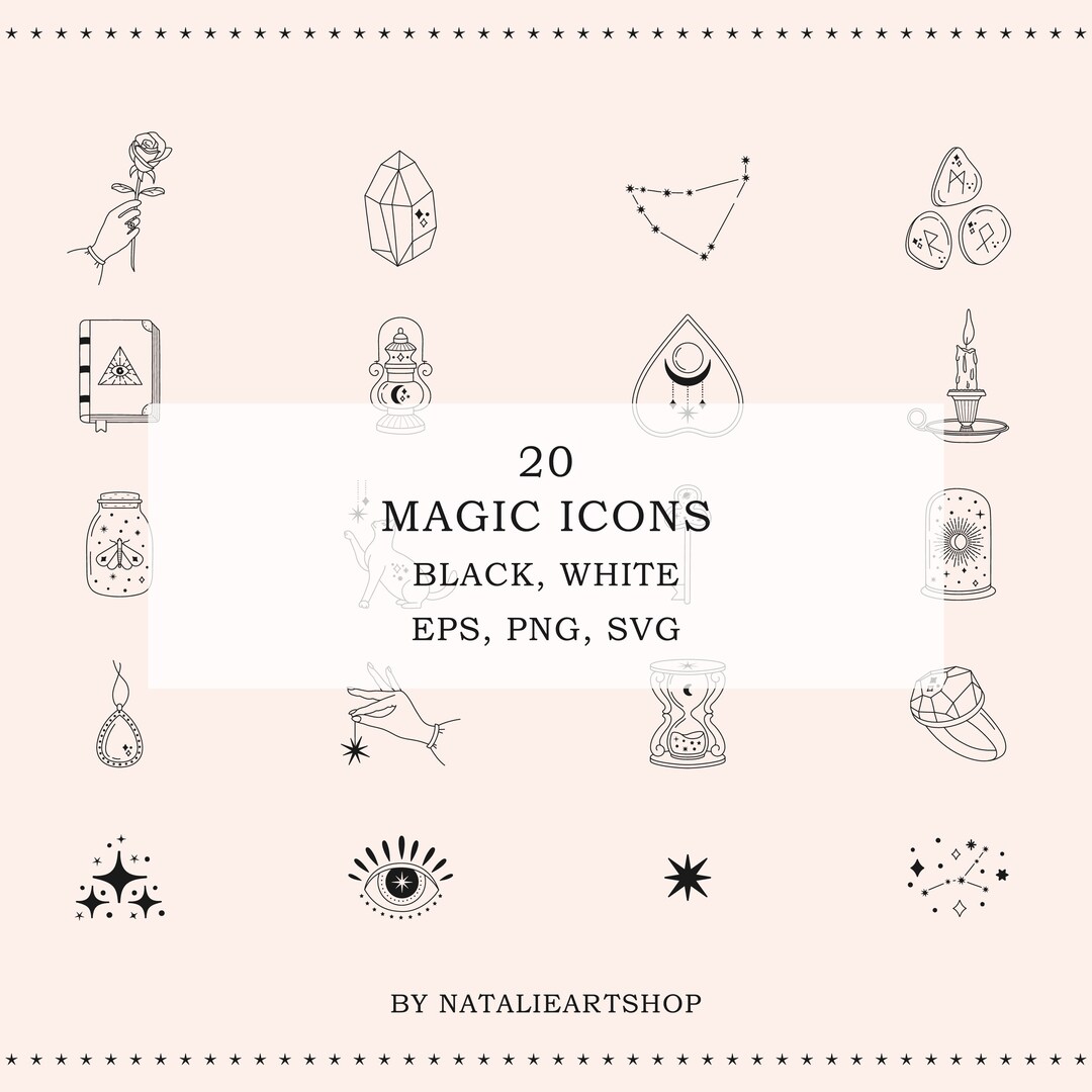 Magic Icon Set/mystical Icon Package/witchcraft Illustration/esoteric ...