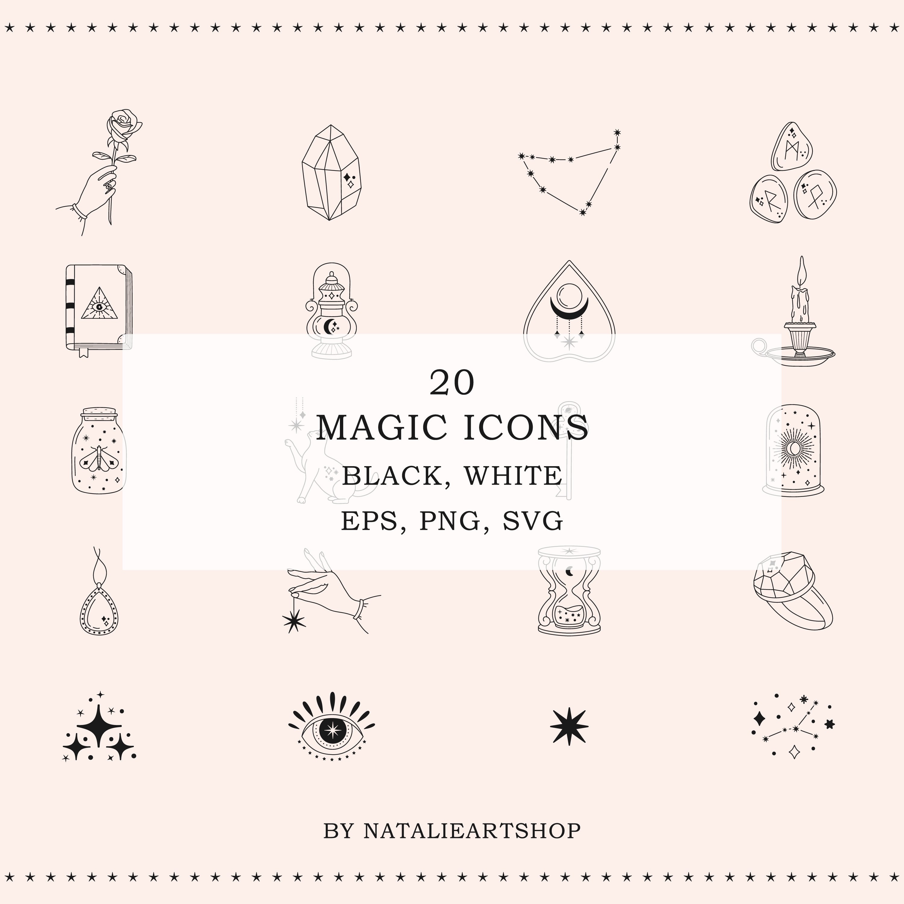 Magic Icon Set/mystical Icon Package/witchcraft Illustration/esoteric ...