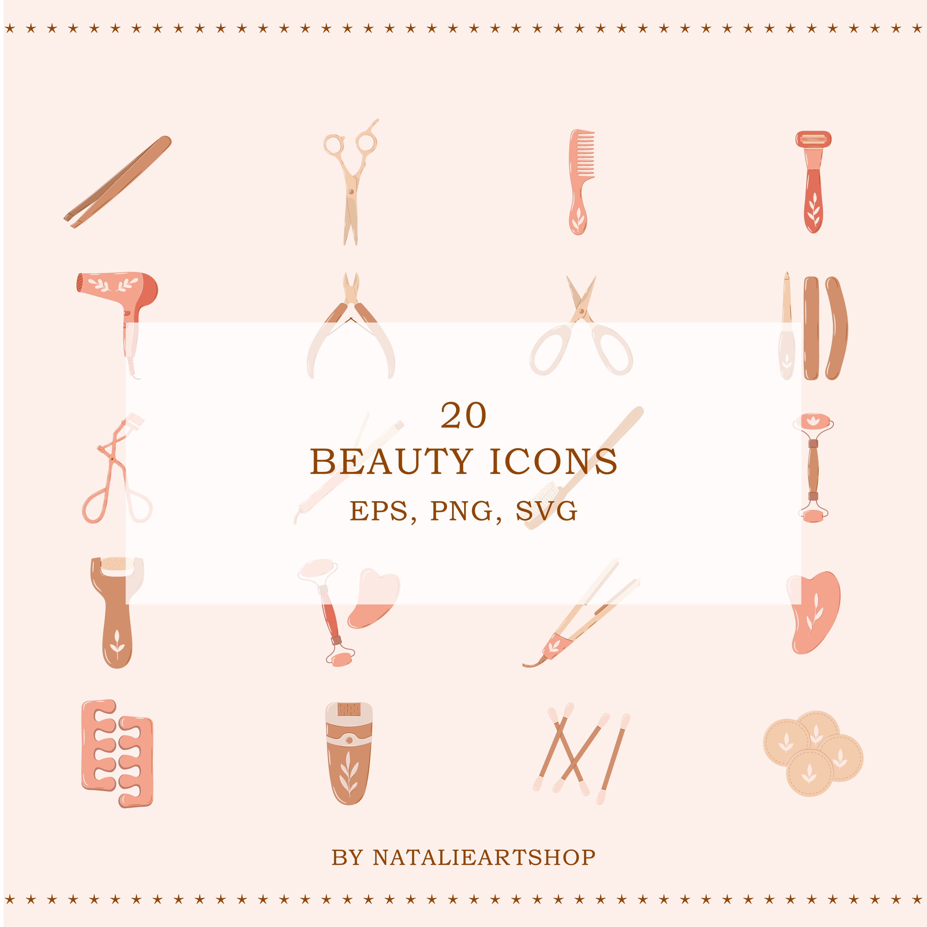 Beauty Icon Set/make-up Illustration Package/beauty Tools Svg/skincare ...