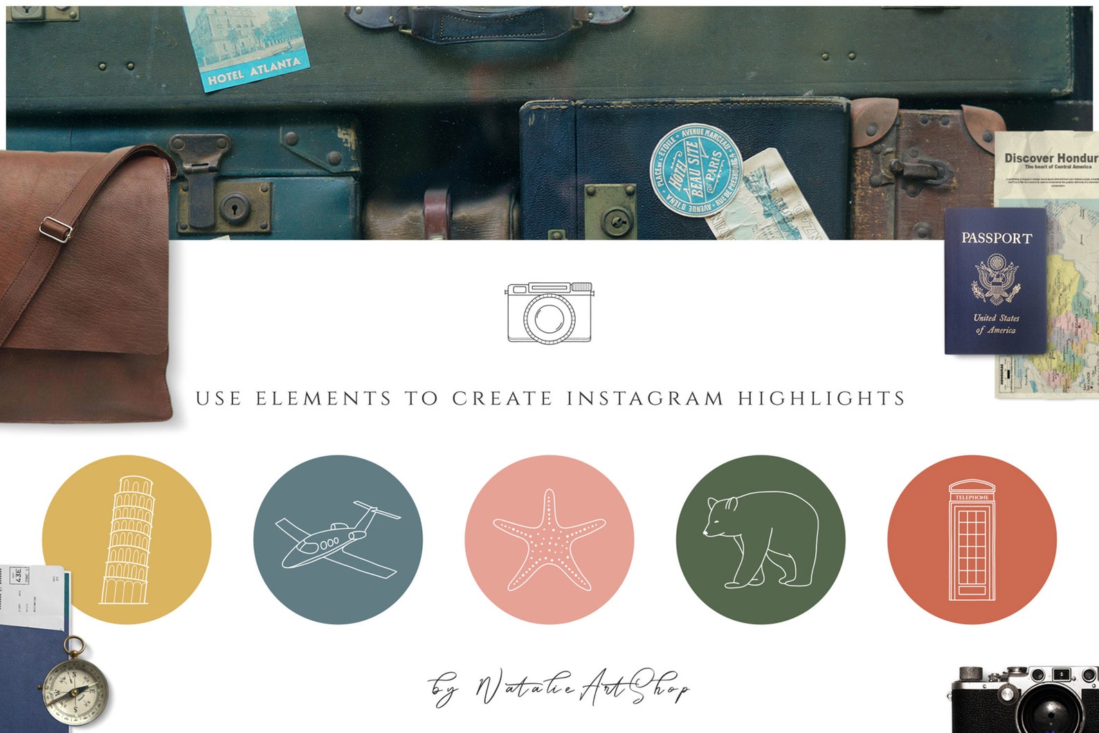 Travel Icons Set Png Traveling Elements Vector Travel Illustrations ...