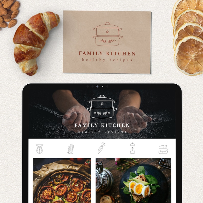Cooking Premade Logo Design/kitchen Baking Recipe Blog/cooker Logo/pan ...