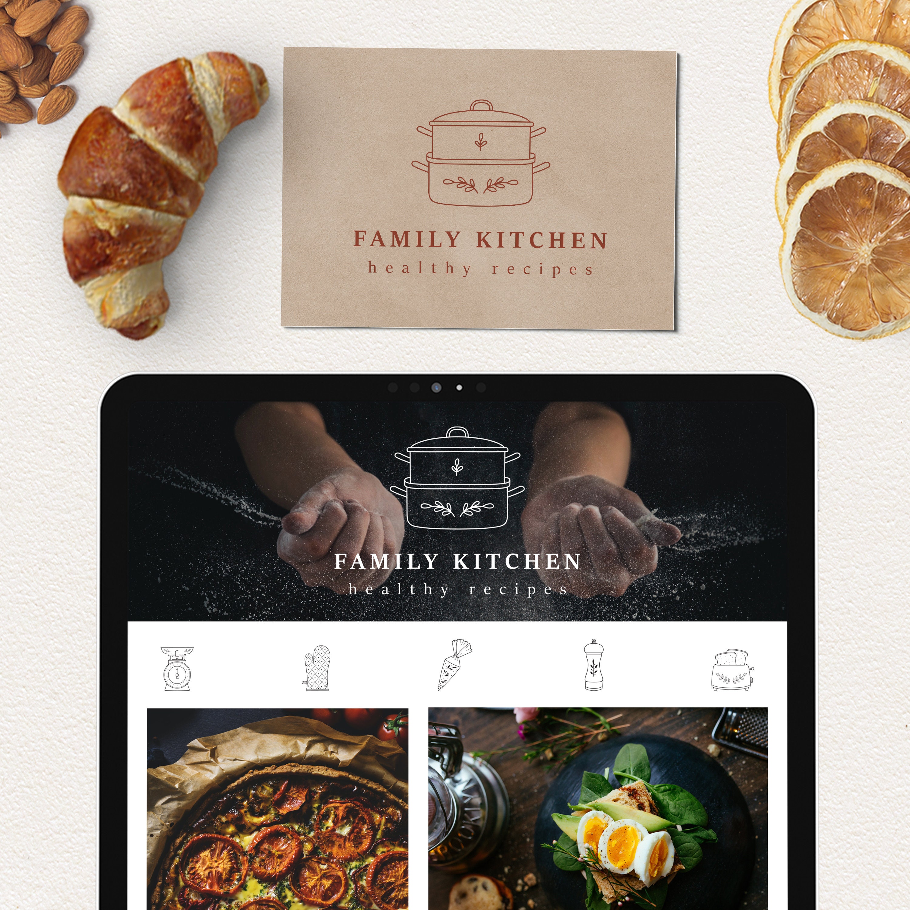 Cooking Premade Logo Design/kitchen Baking Recipe Blog/cooker Logo/pan ...