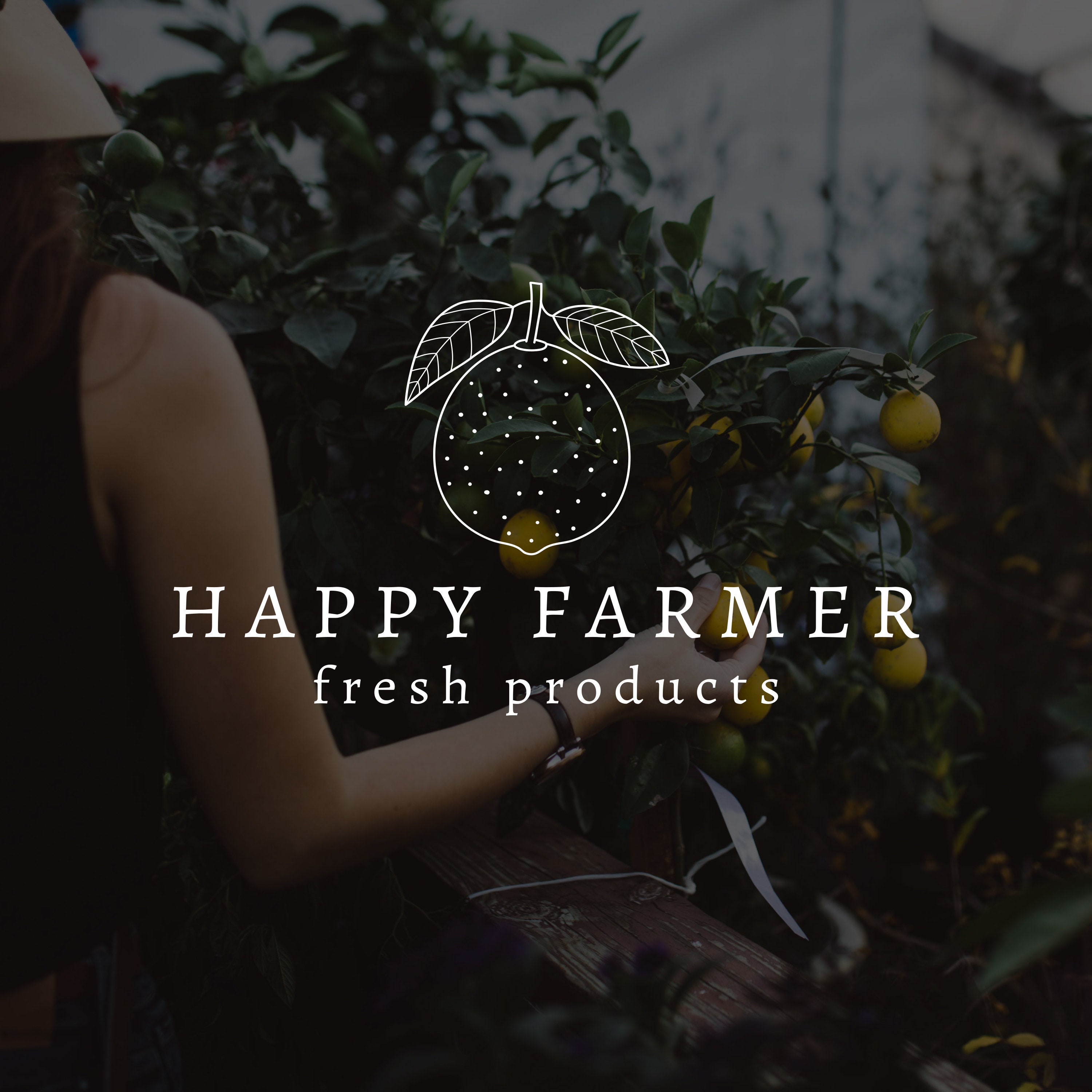 Lemon Premade Logo Design-fruit Logo-lime Logo-vegan-farm Logo-garden ...