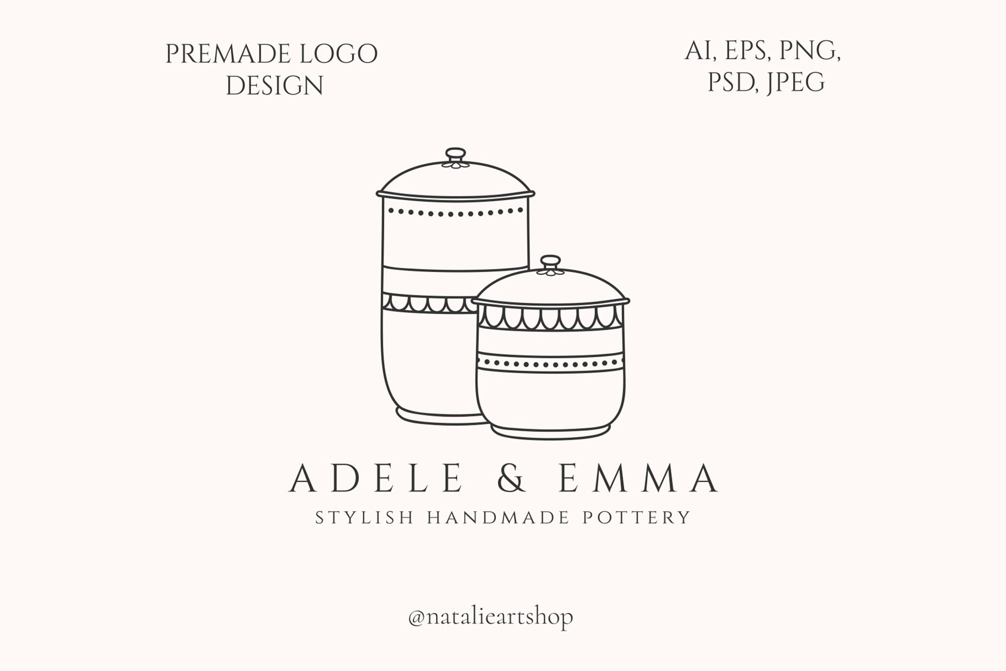 Pottery Logo for Small Business. Premade Logo Design. Business Logo ...