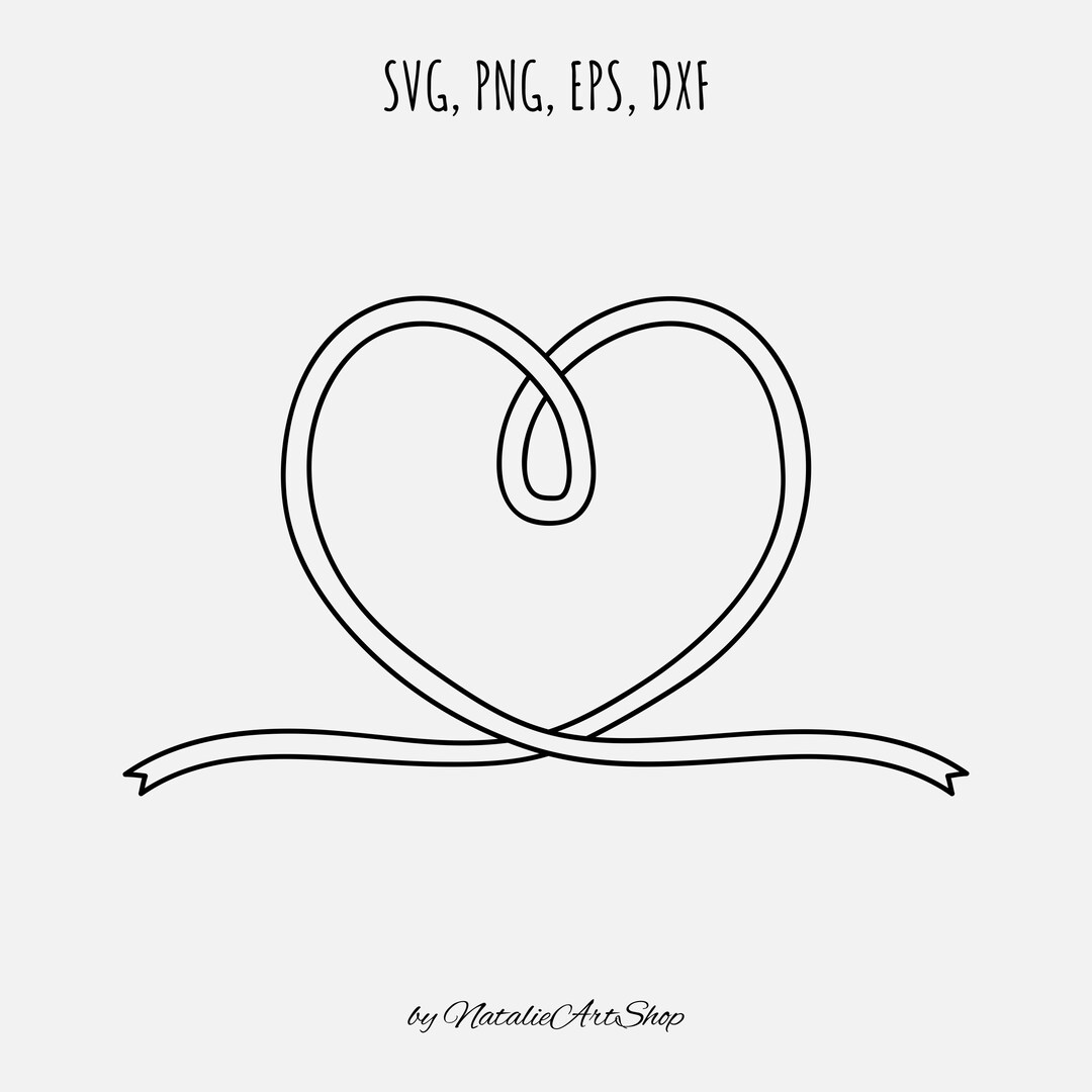 Heart Ribbon-valentine Heart Png-valentine's Day Svg-valentine ...