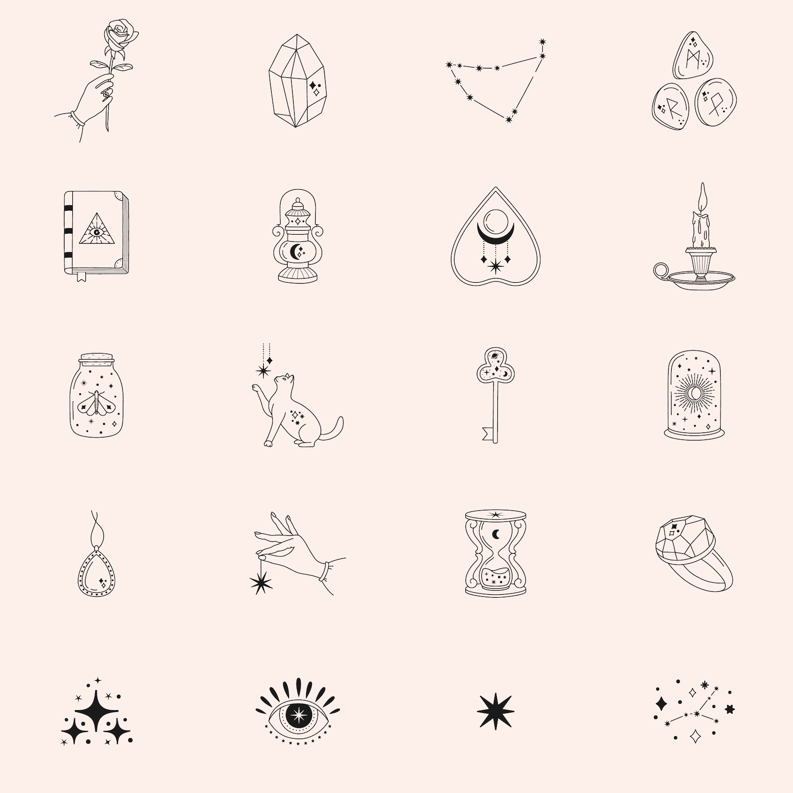 Magic Icon Set/mystical Icon Package/witchcraft Illustration/esoteric ...