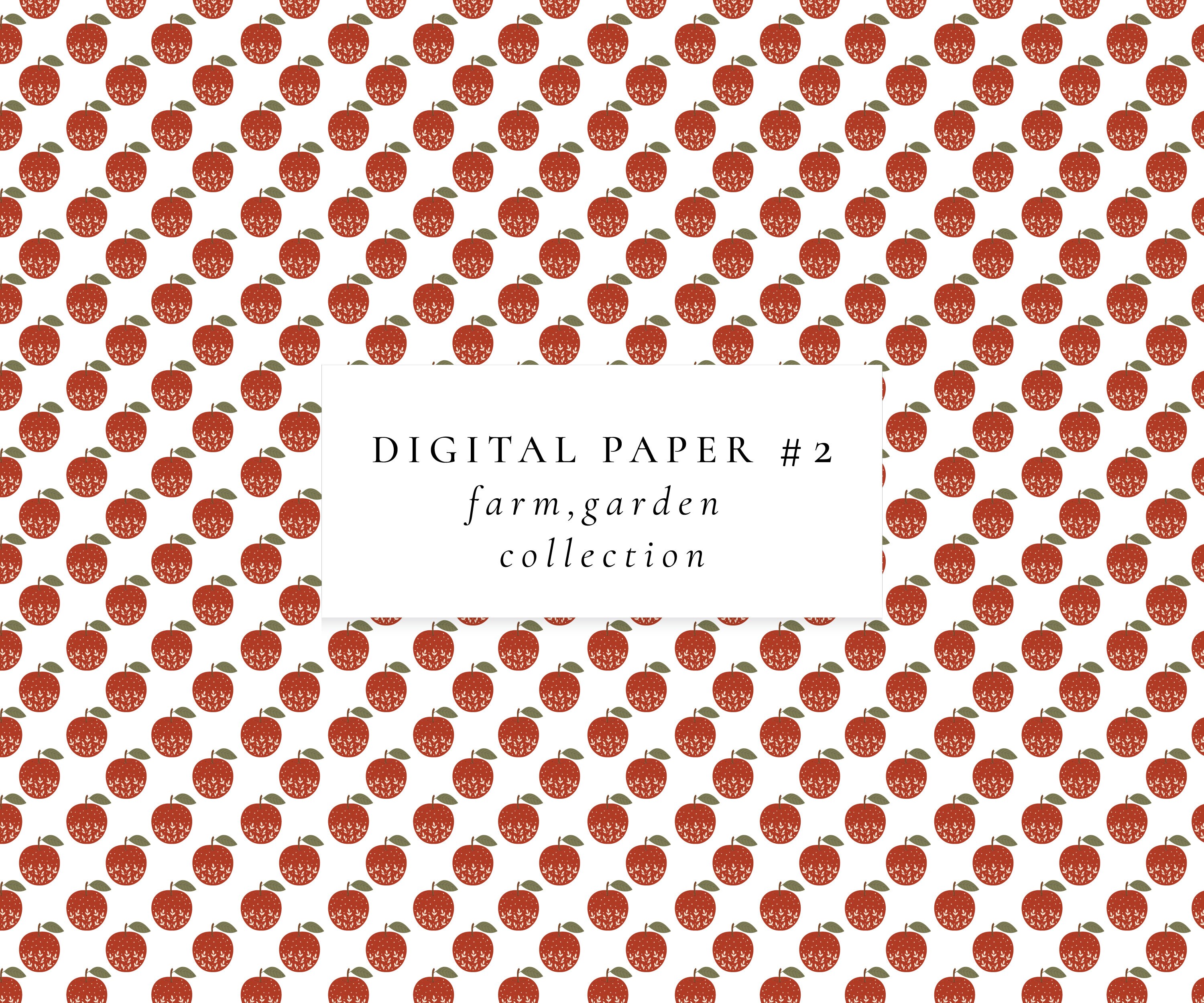 Digital Paper Set/farm Seamless Pattern/scrapbook Paper Pack/garden ...