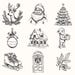 Vintage Christmas Illustration Set-hand-drawn Style Holiday Clipart ...