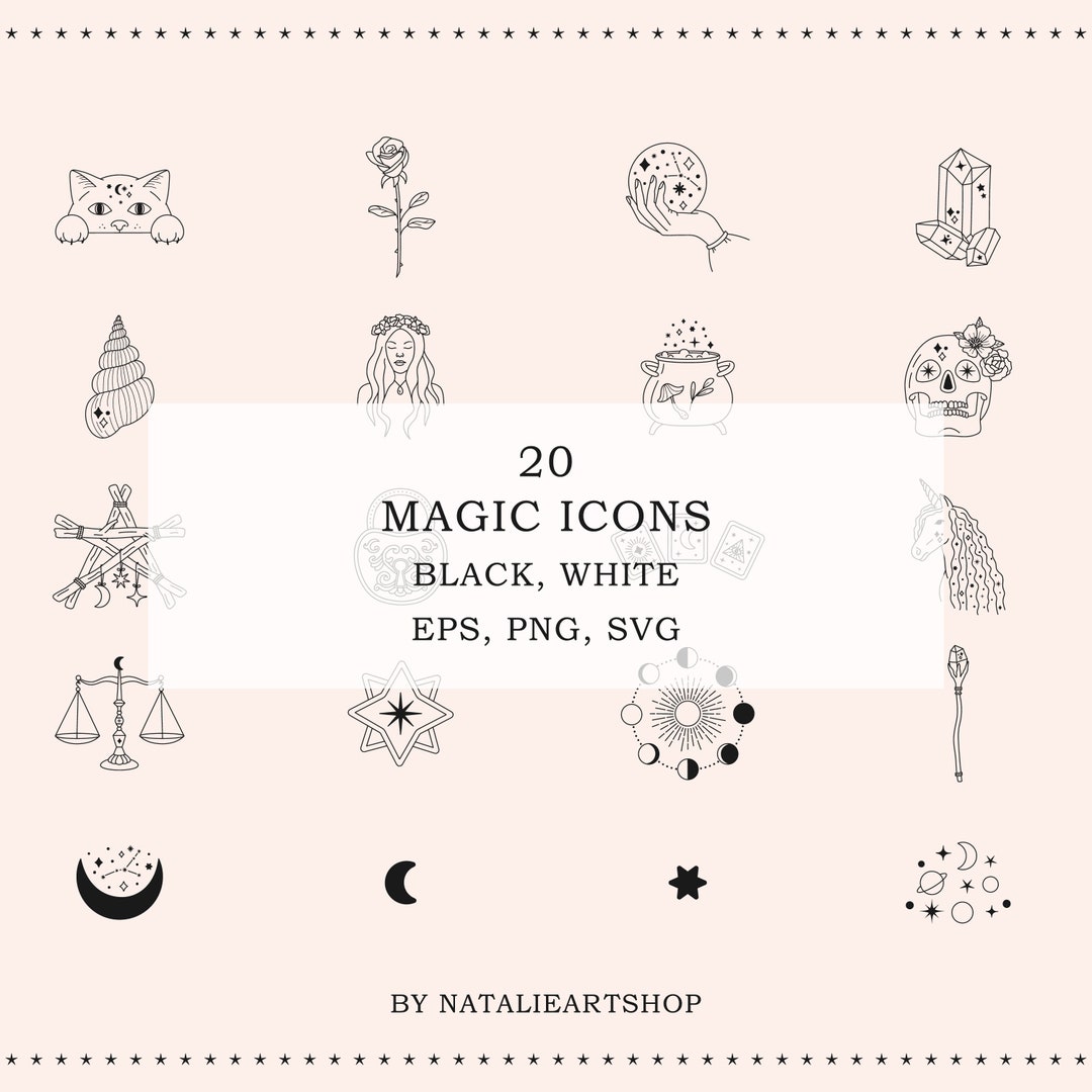 Magic Icon Set/mystical Icon Package/witchcraft Illustration/esoteric ...