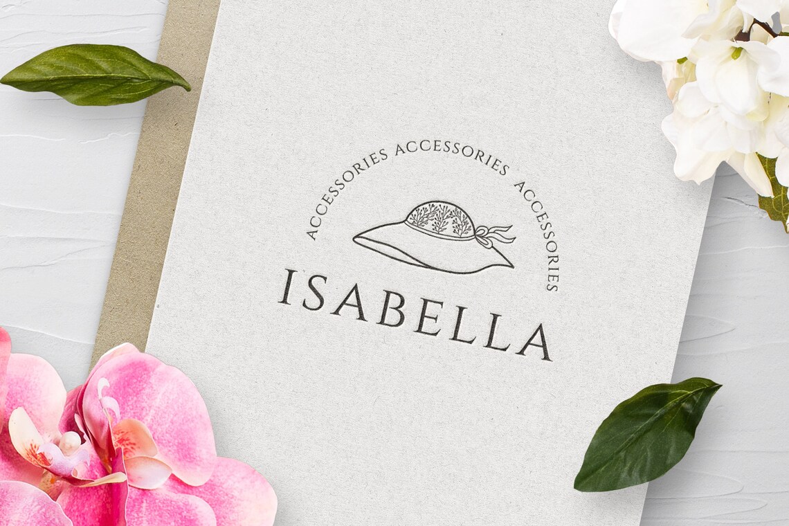 Ladies Hat Logo. Accessory Shop Logo. Boutique Logo. Premade Logo ...