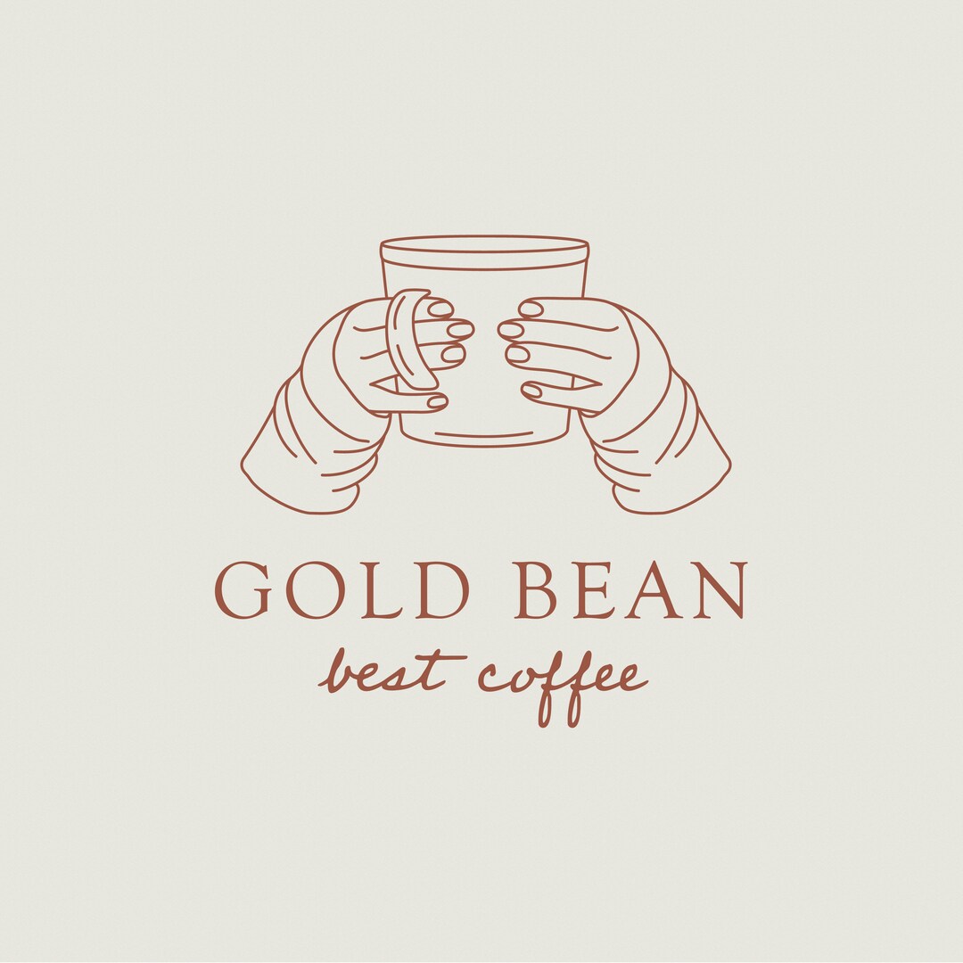 Coffee Shop Logo/hands With Cup Logo/premade Logo Design/cafe Logo ...