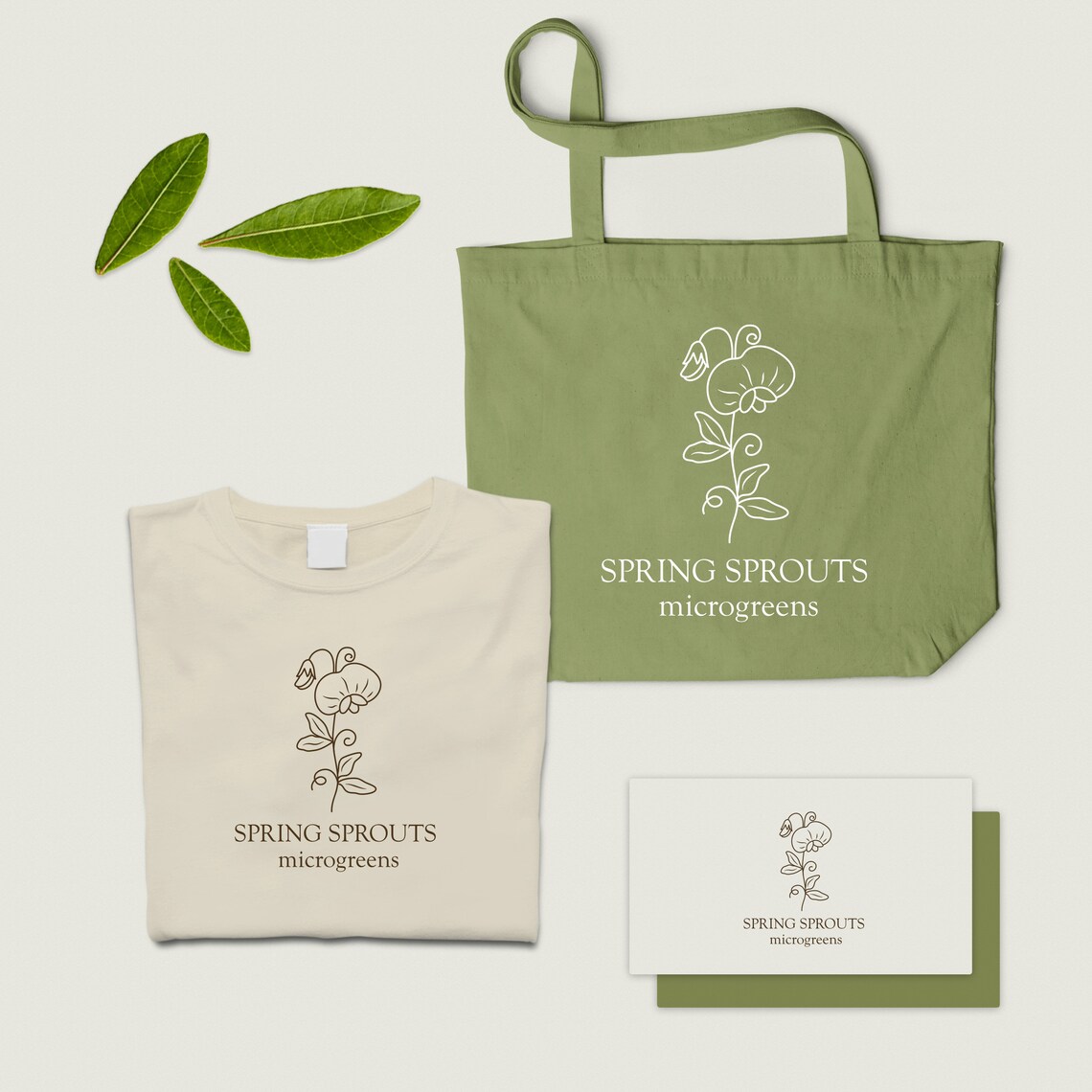 Sweet Pea Logo Design/birth Month Flower Premade Logo/microgreens Logo ...