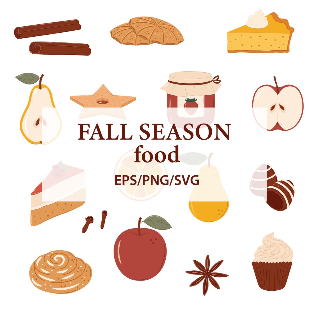 Food Illustrations, Sweets Clipart/fall Season Set/autumn Clipart ...