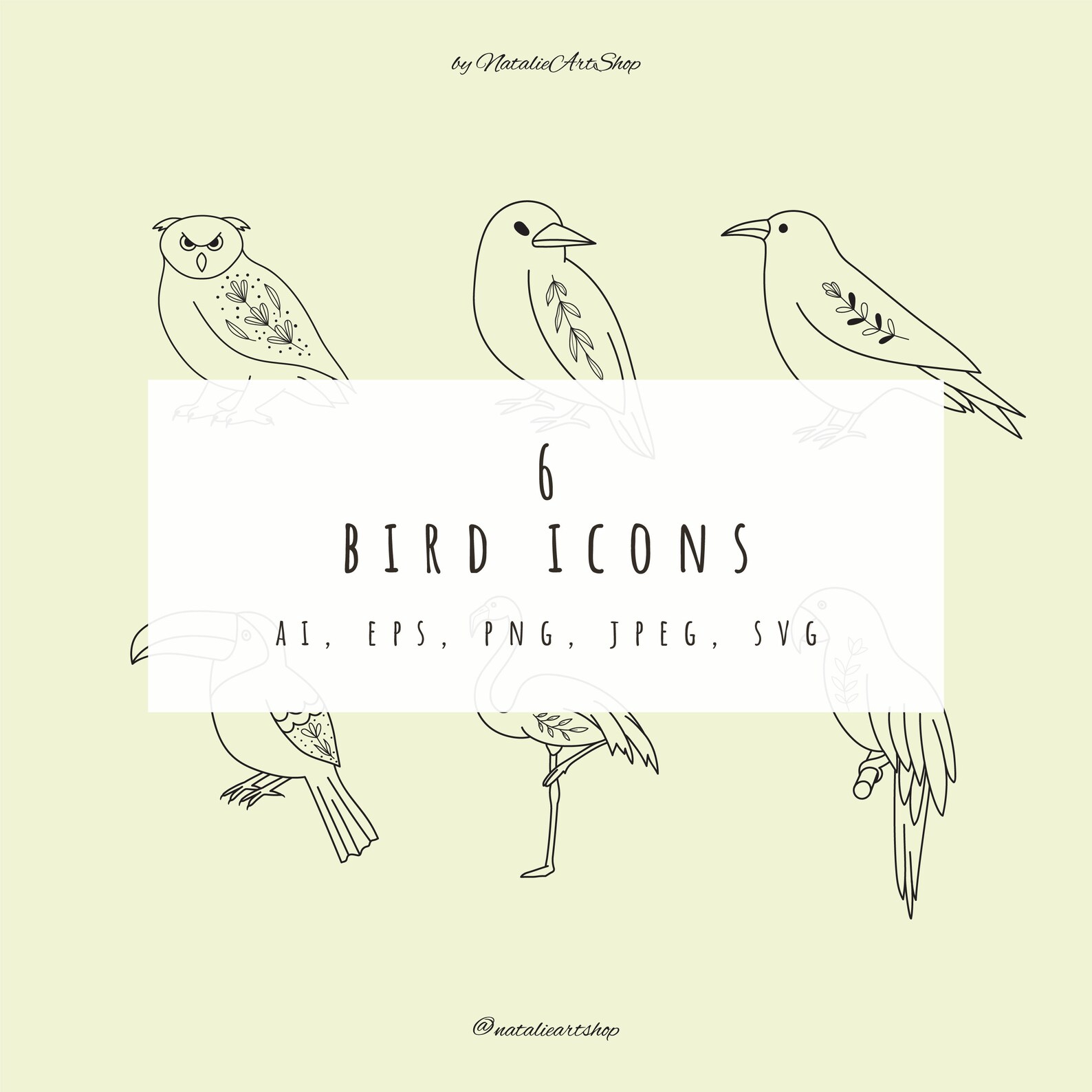 Bird Icon Set/ Bird Icon Clipart/zoo Icons/hand Drawn - Etsy