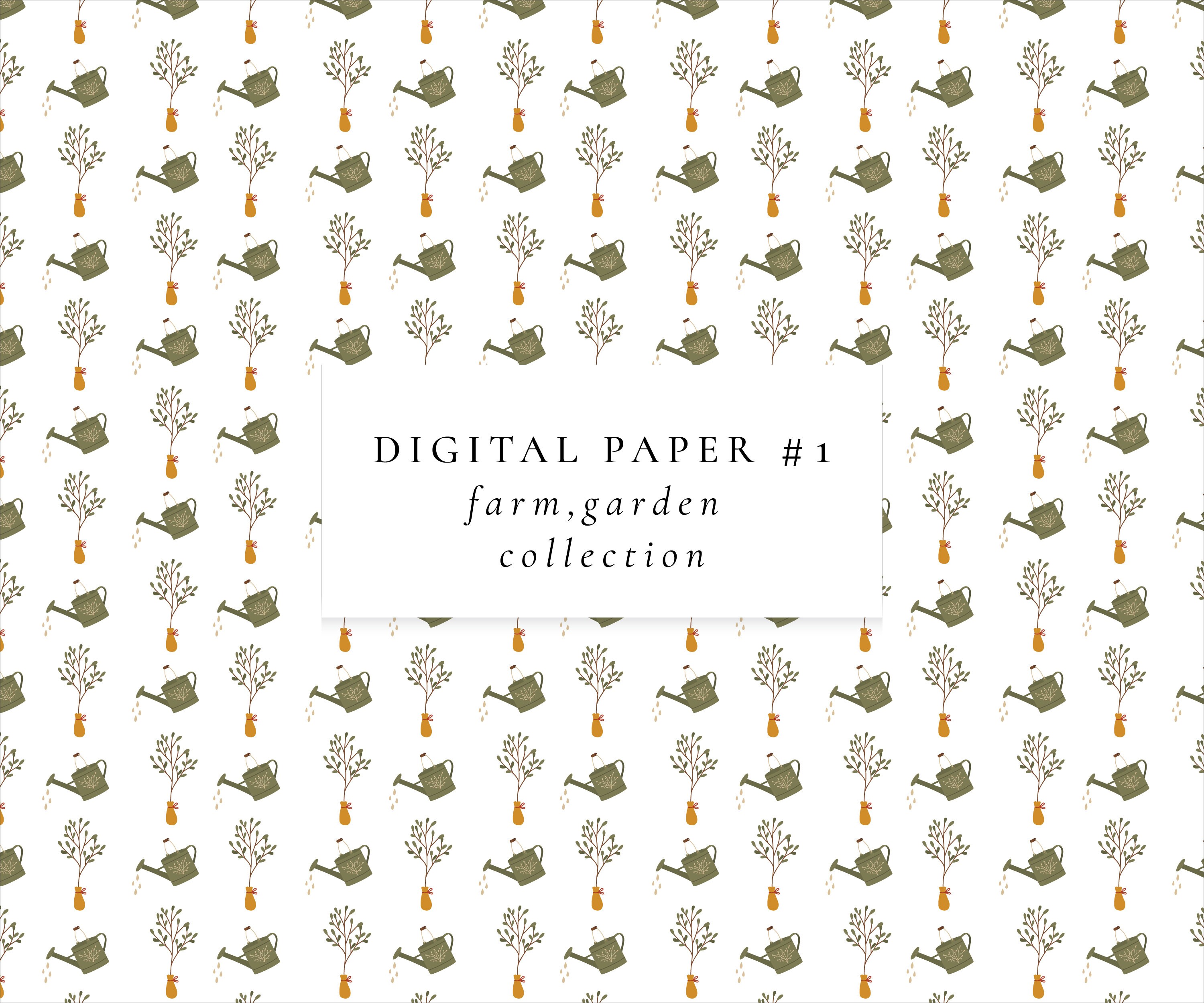 Digital Paper Set/farm Seamless Pattern/scrapbook Paper Pack/garden ...